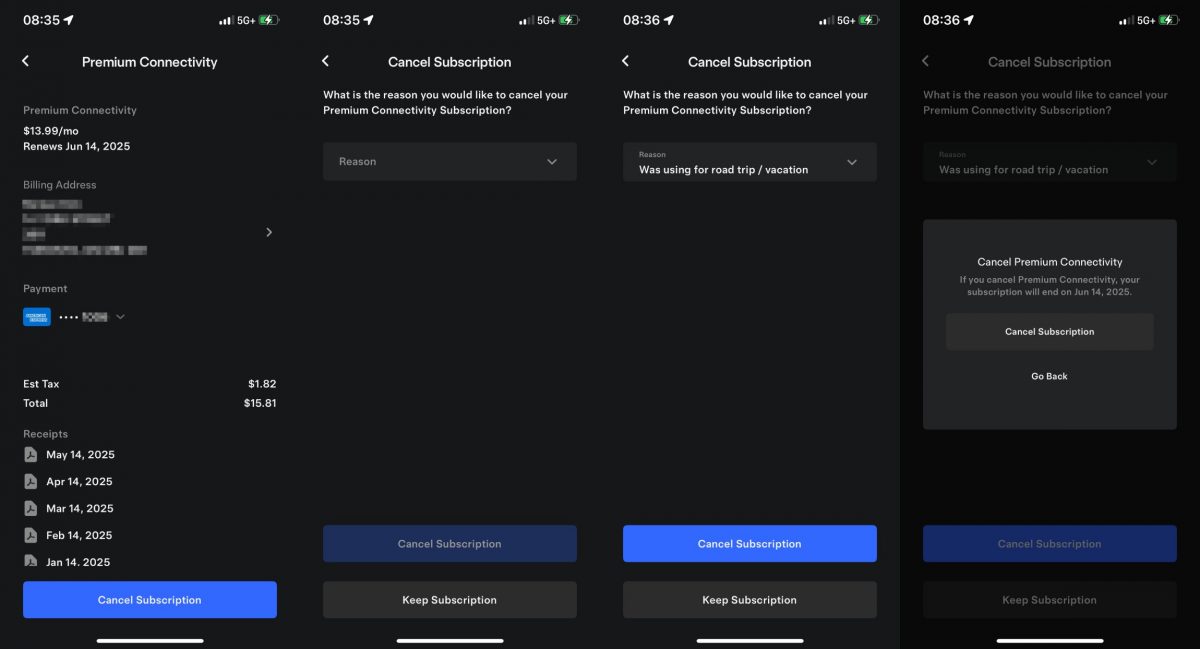 How to cancel Premium Connectivity Subscription for Tesla ...